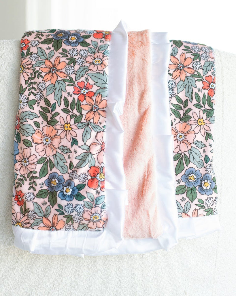 Peach Garden Plush Blanket | Minky Couture