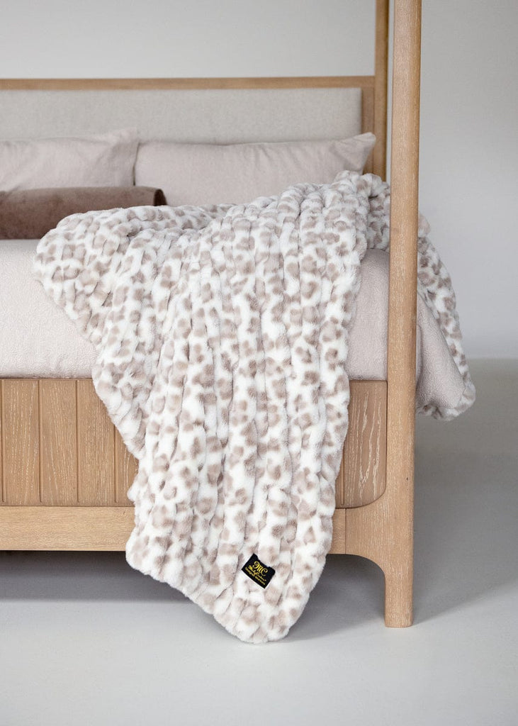 Hugs Snow Leopard Plush Blanket | Minky Couture