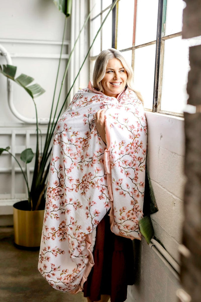 Cherry Blossom Plush Blanket | Minky Couture