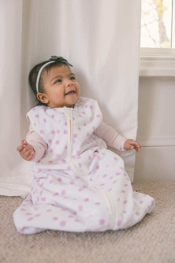 Dot Pink Wearable Minky Blanket Sleep Sack | Minky Couture