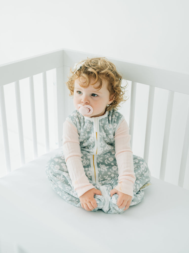 Dainty Floral Sage Wearable Minky Blanket | Minky Couture