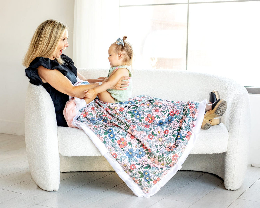 Peach Garden Plush Blanket | Minky Couture