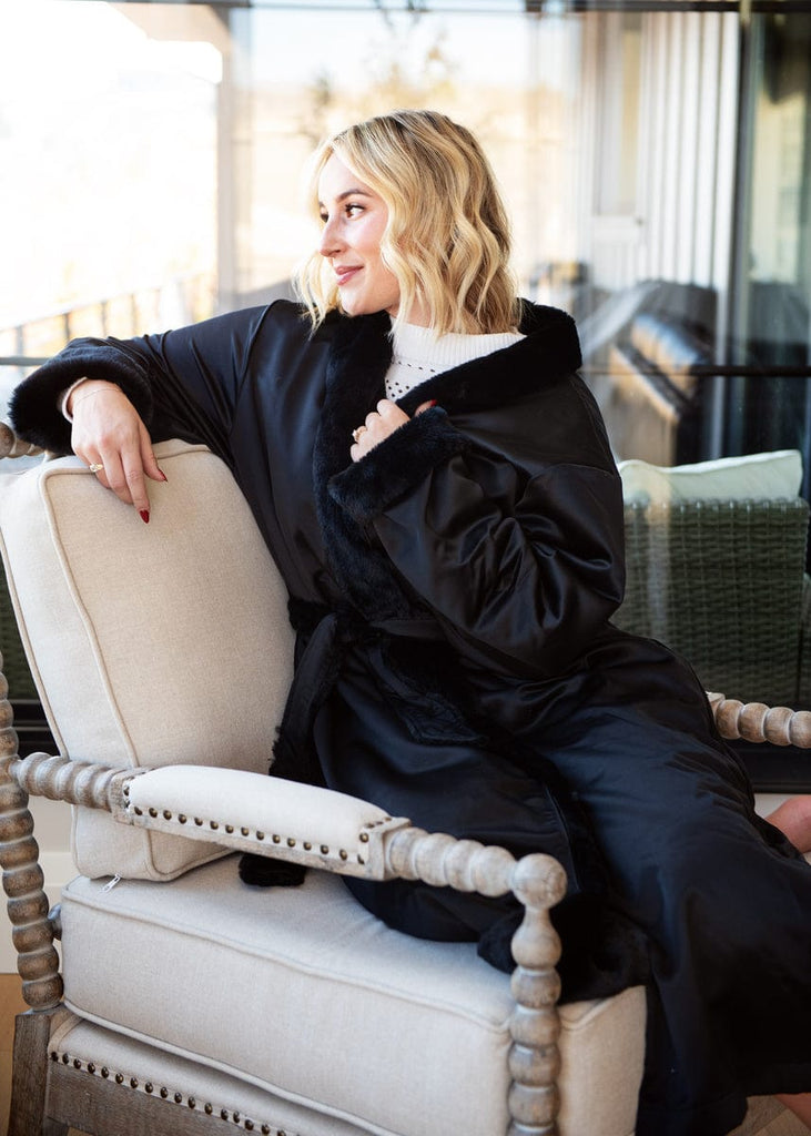Satin Black Robe | Minky Couture