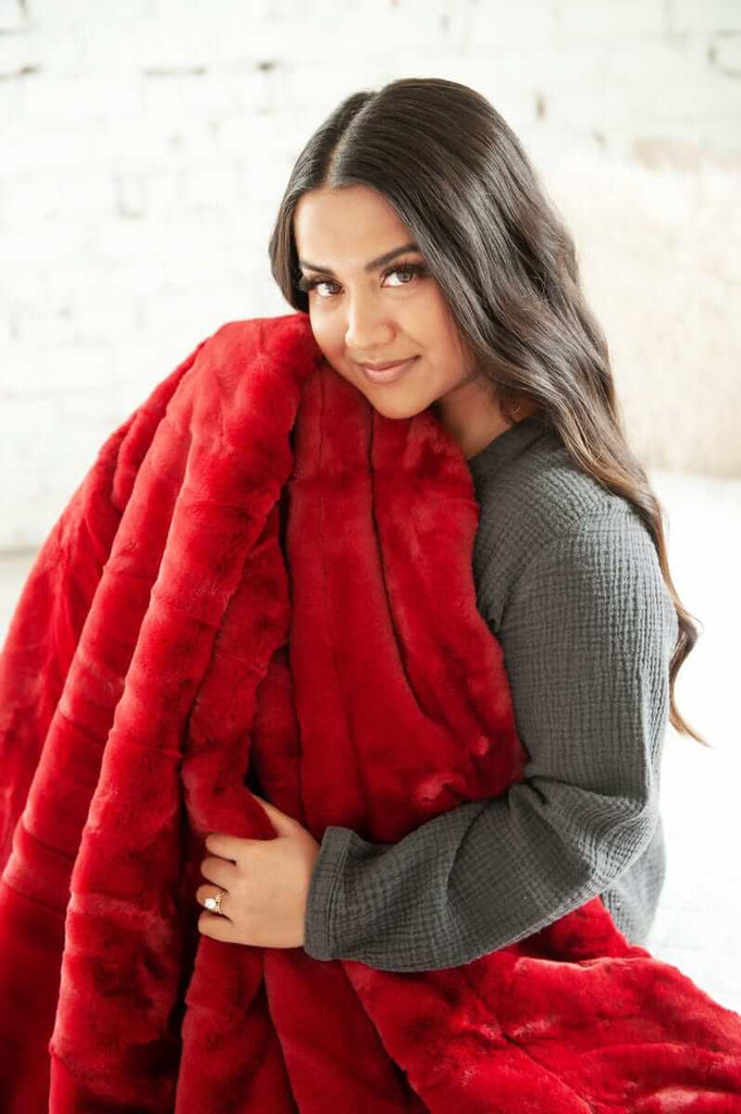 Lush Crimson Blanket | Minky Couture