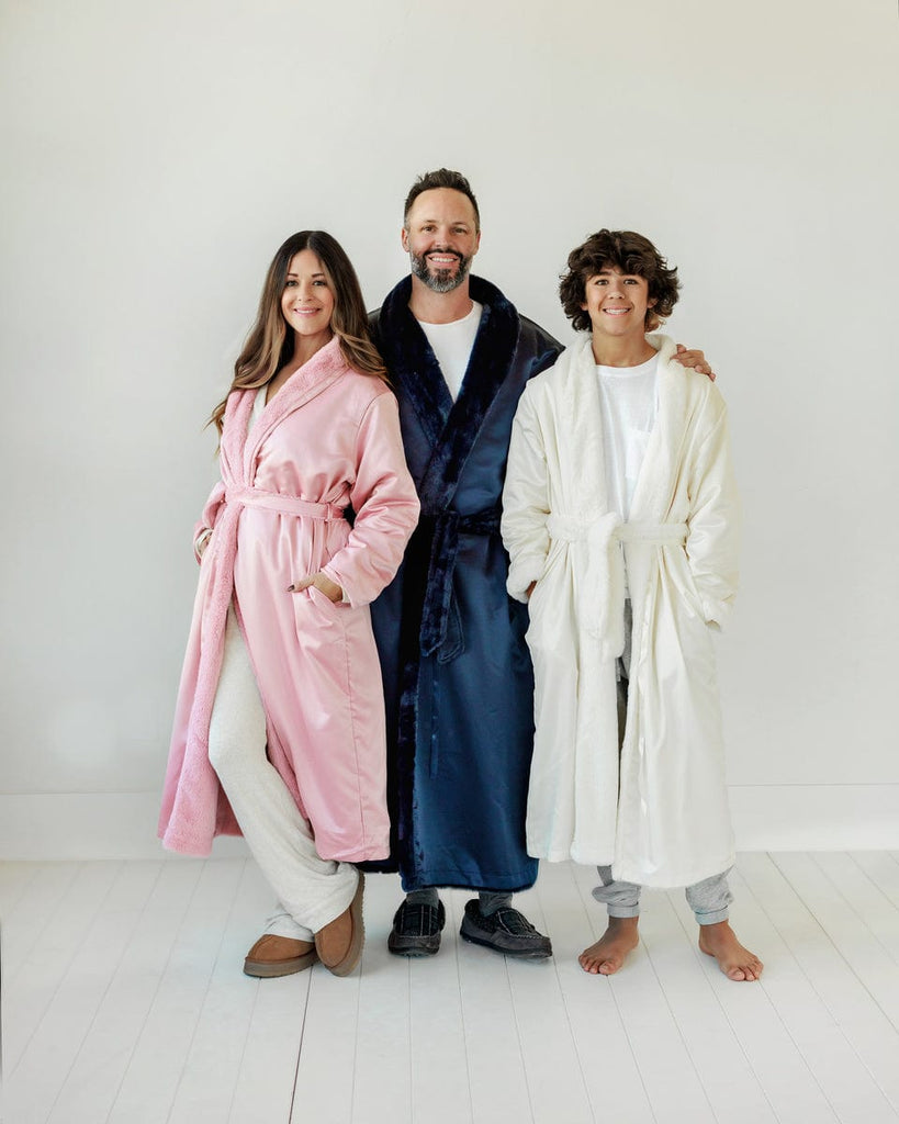 Satin Navy Robe | Minky Couture