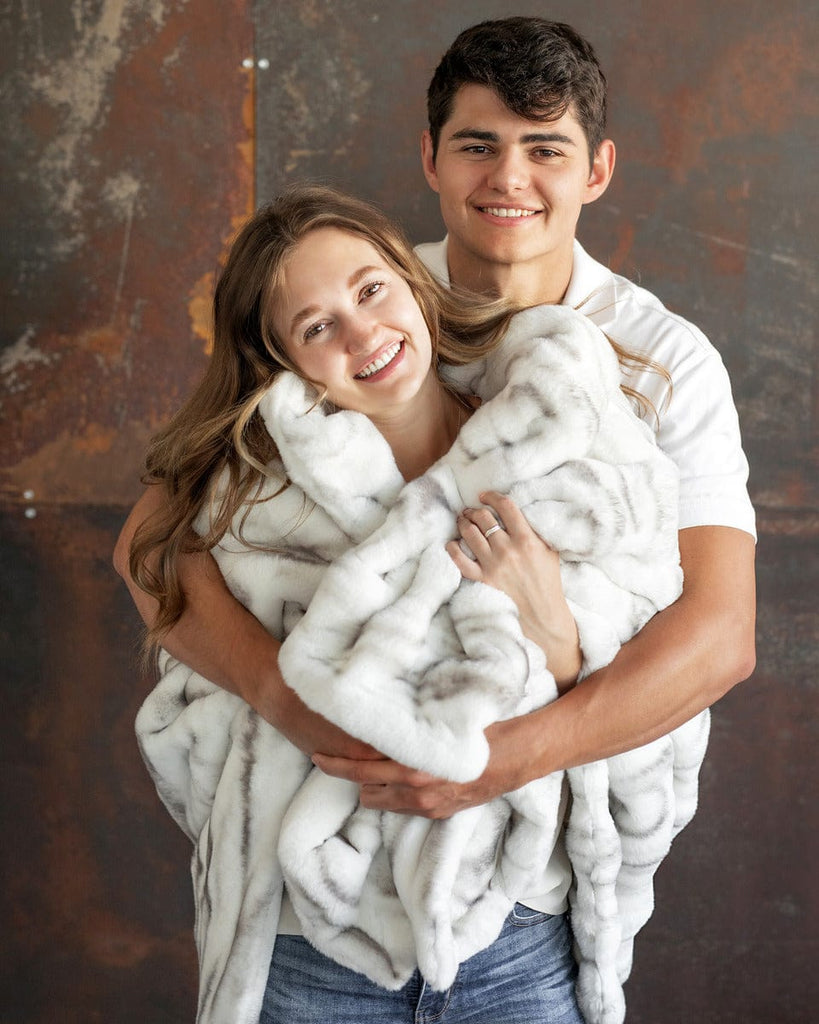 Marble Ivory Plush Blanket | Minky Couture