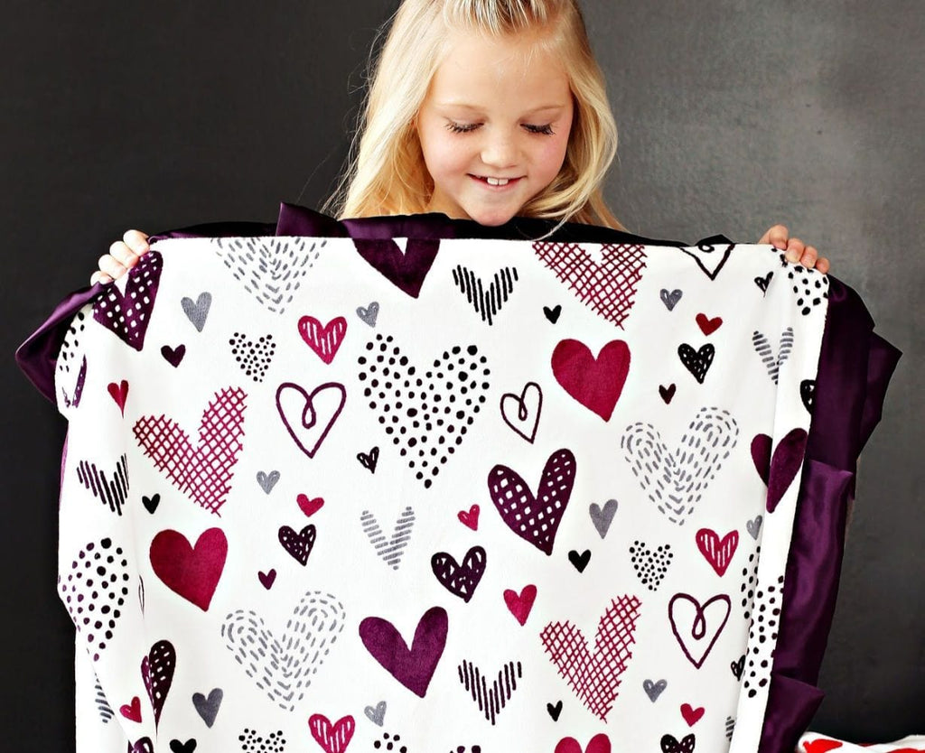 Love Notes - Plum Blanket | Minky Couture