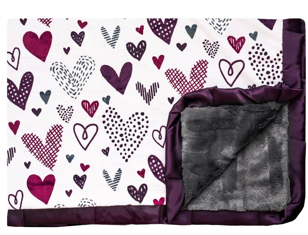Love Notes - Plum Blanket | Minky Couture